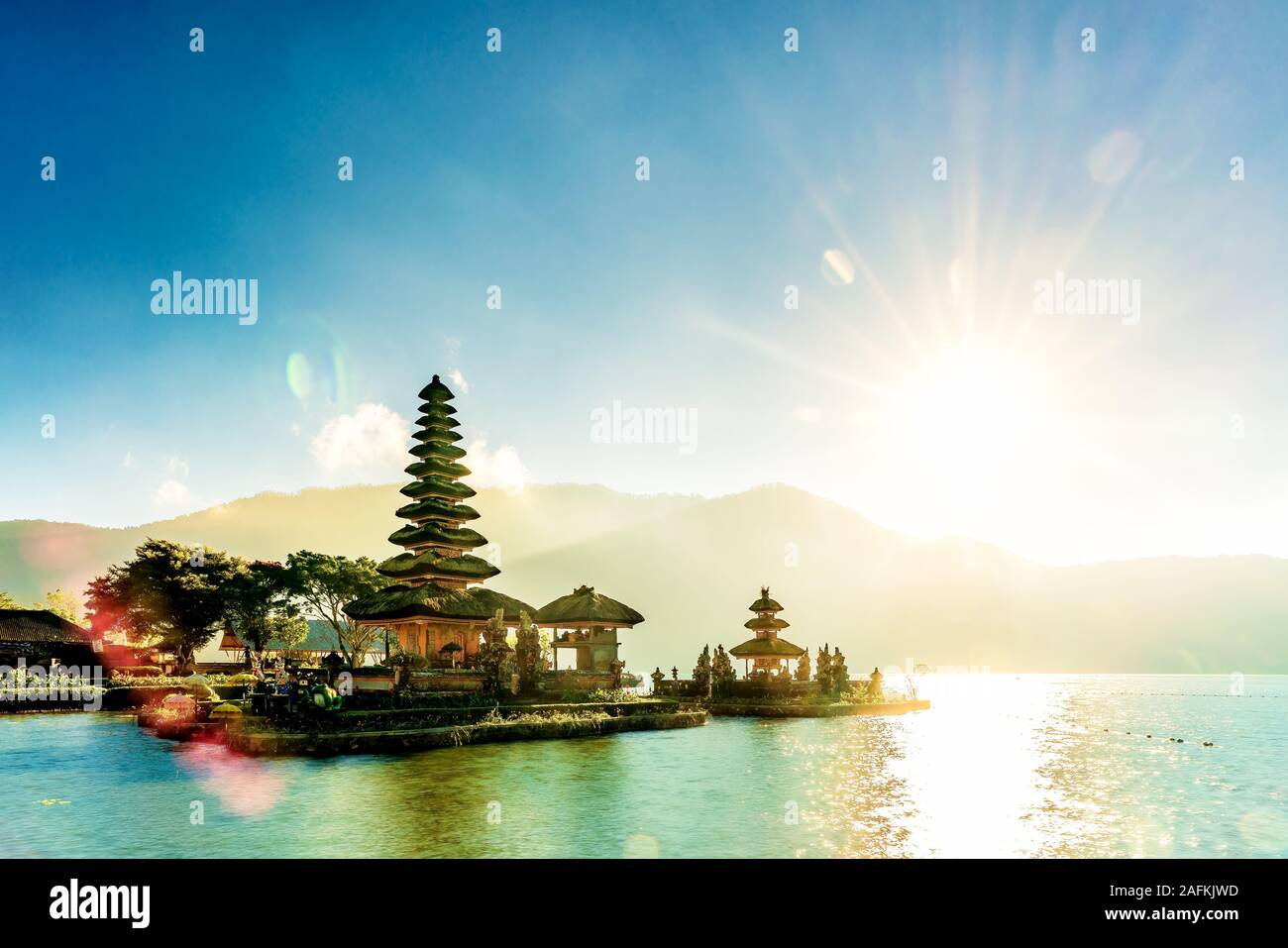 Pura Ulun Danu Bratan temple in Bratan lake, is famous tourist ...
