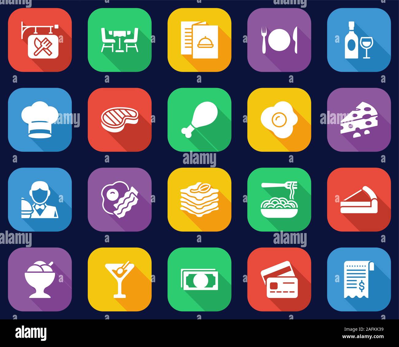 Restaurant Icons Flat Design Big Set Stock Vector Image & Art - Alamy