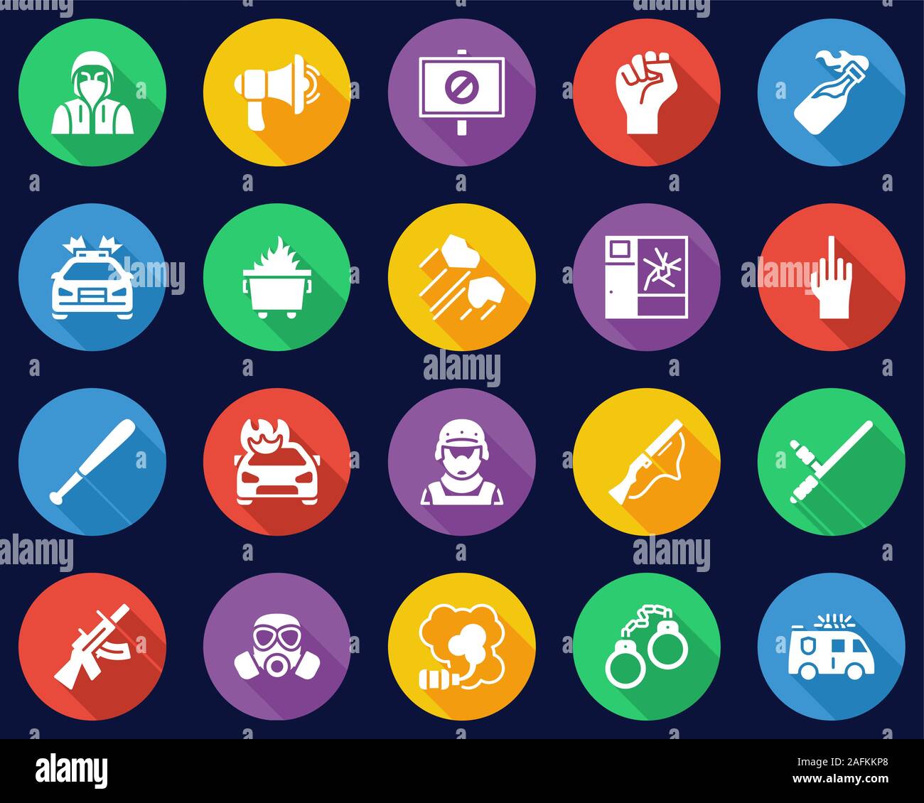 Fire smoke icon thin circle Stock Vector Images - Alamy