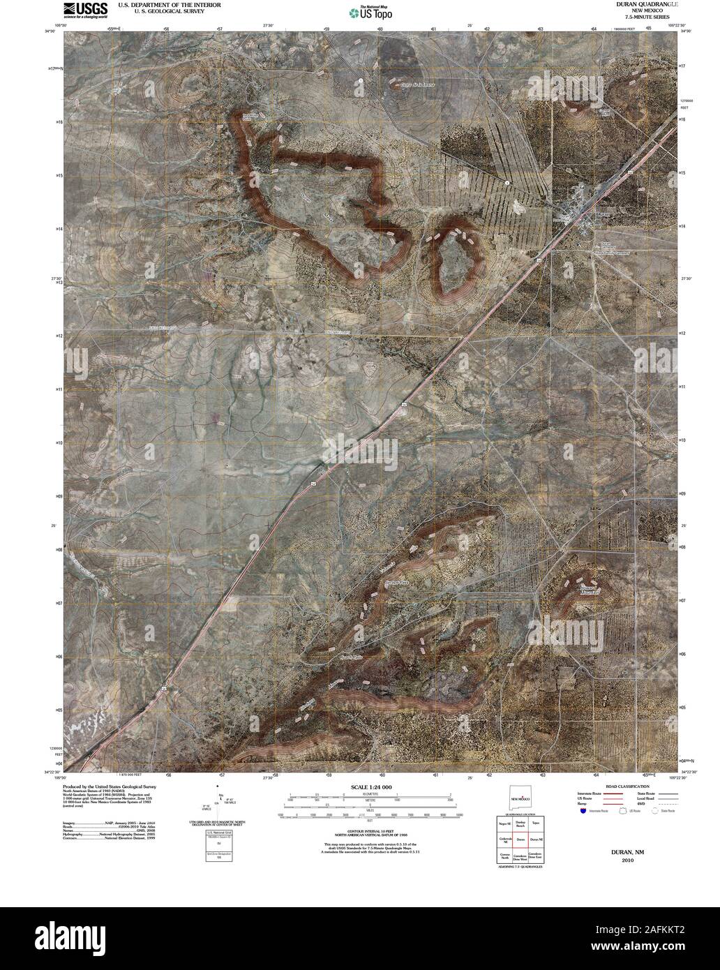 Map of duran new mexico Cut Out Stock Images & Pictures - Alamy