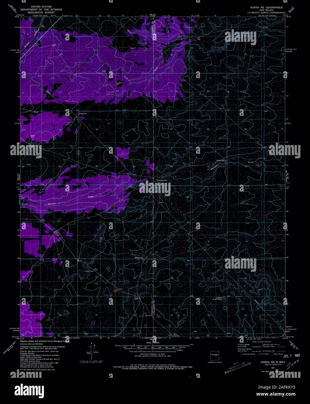 Map of duran new mexico hi-res stock photography and images - Alamy