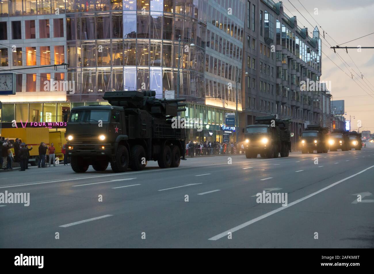 Military parade, Russian army on the streets of Moscow, Russia Stock ...