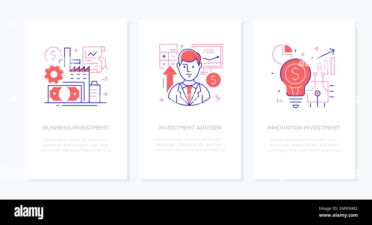 Financial operations - line design style banners set Stock Vector Image ...