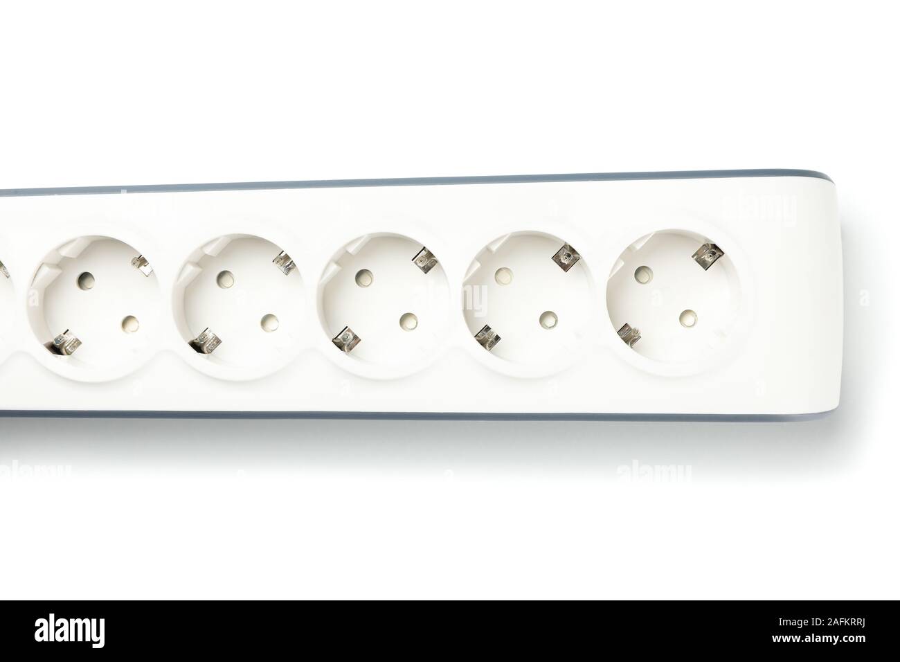 Power strip isolated on white background, top view Stock Photo - Alamy