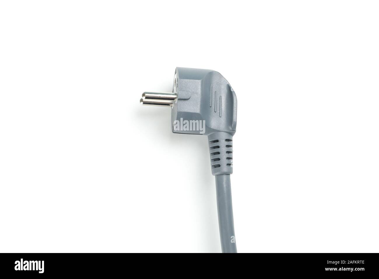 Power cable with plug isolated on white background, close up Stock ...