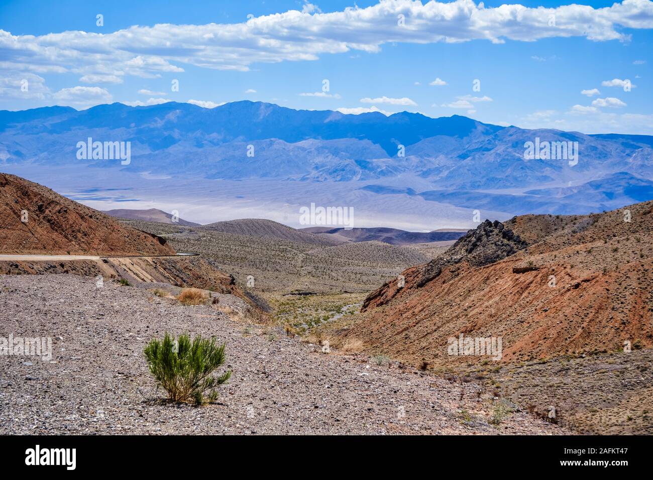 The trail at Towne Pass on the west side of Death Valley National Park ...
