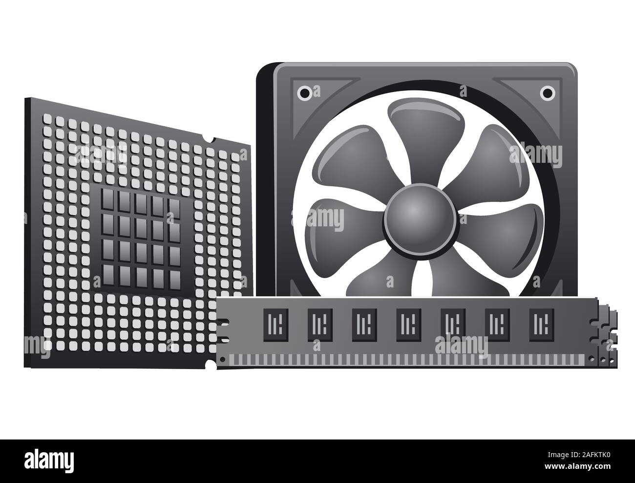 illustration of the equipment for desktop computer Stock Vector Image ...
