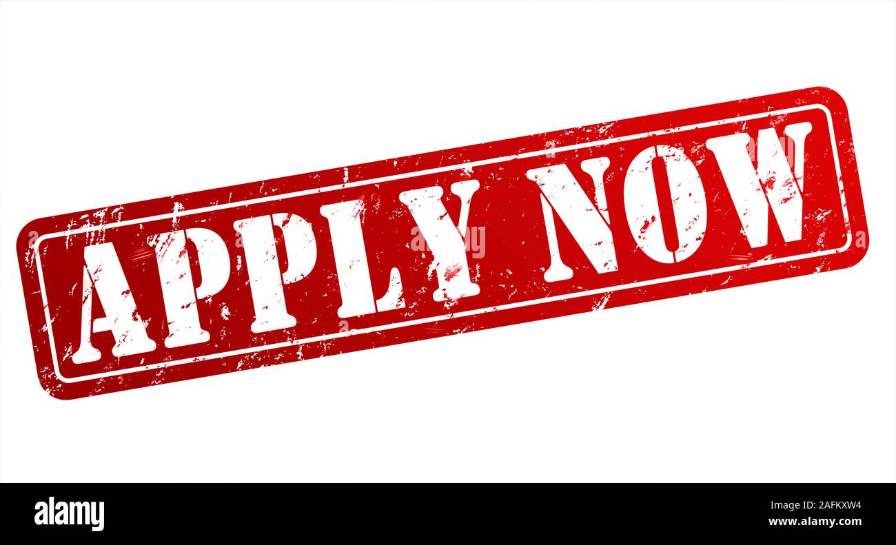 apply now rubber stamp concept illustration isolated Stock Photo - Alamy