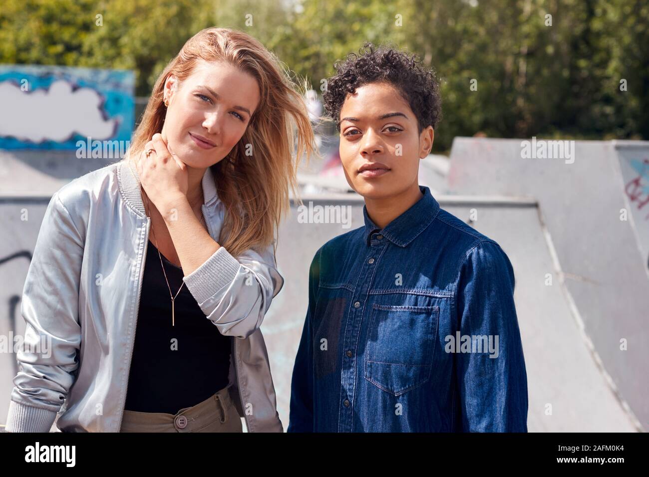 Two girls messing about hi-res stock photography and images - Alamy