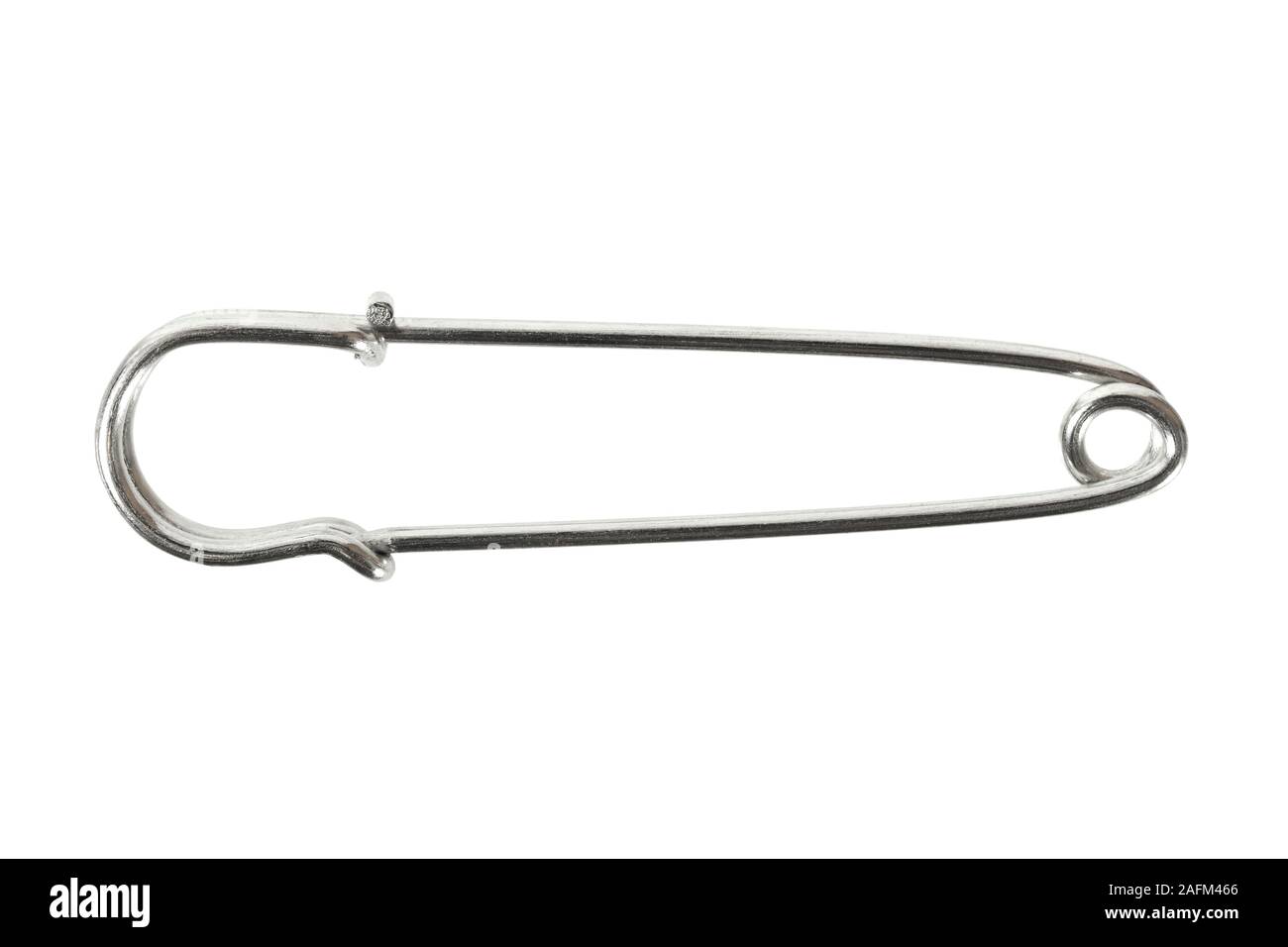 Closed silver safety pin isolated on white background Stock Photo - Alamy