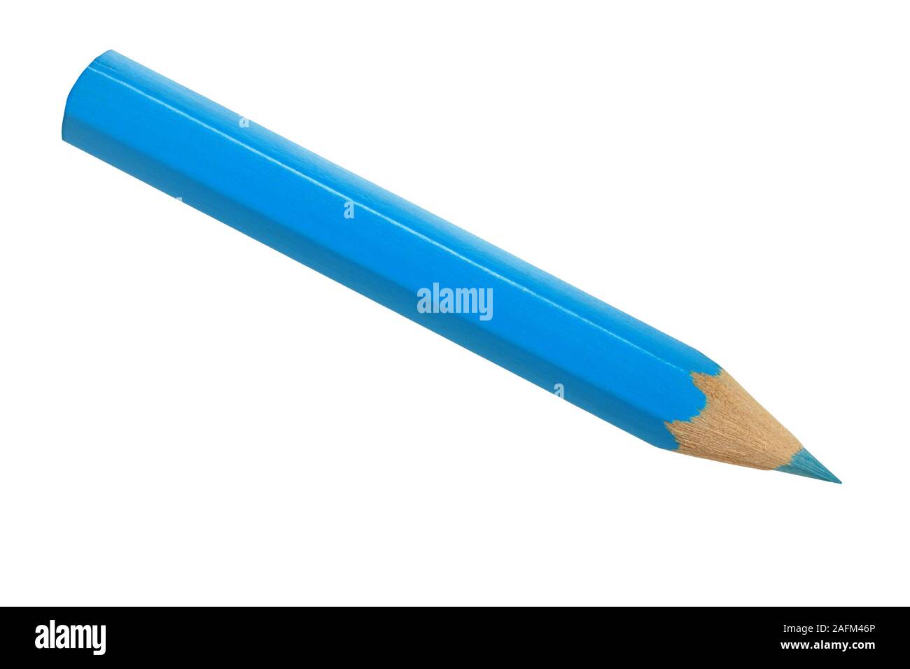 Short and thick blue pencil isolated on white background Stock Photo ...