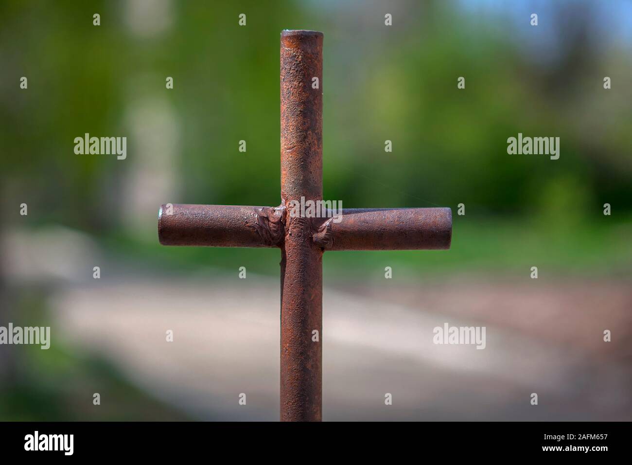 christianity symbol , cross made by metal Stock Photo - Alamy