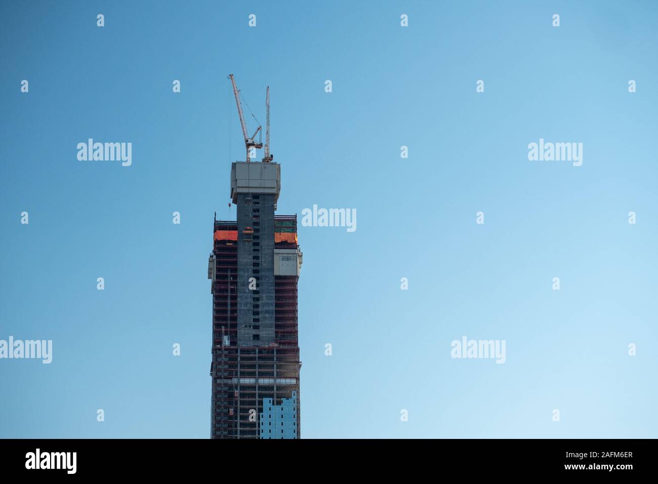 Nur-Sultan, Kazakhstan - July 15, 2019: construction of the building of ...