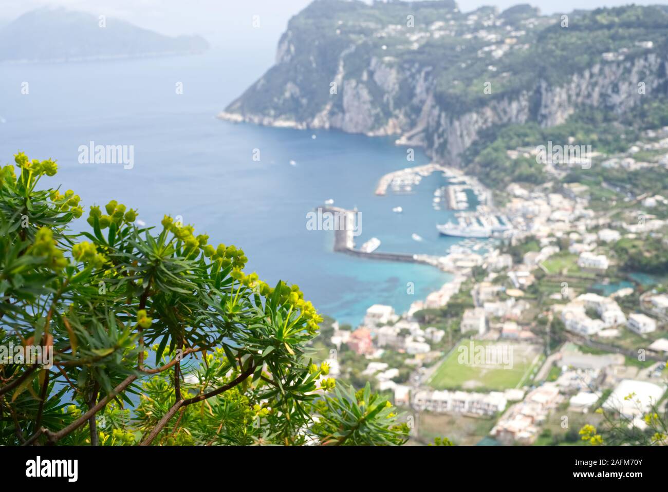 Capri Harbor from Anacapri Stock Photo - Alamy