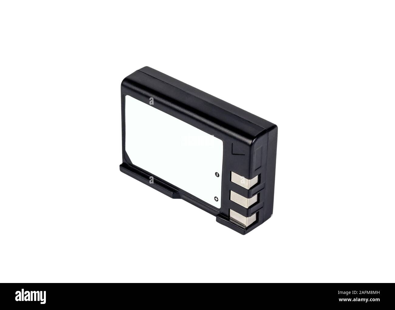 Photo camera batteries. Isolated on white background Stock Photo - Alamy