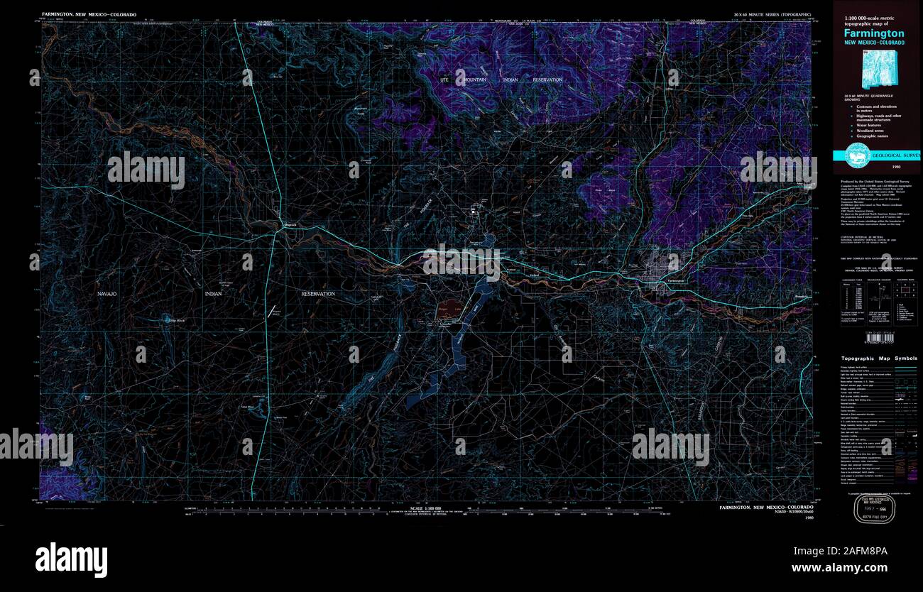 Map of farmington new mexico hi-res stock photography and images - Alamy