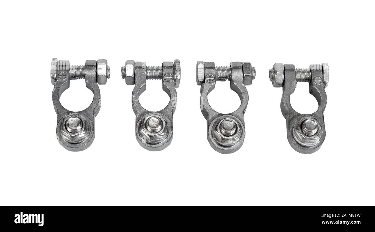 Four positive and negative metal terminal connector of car battery ...