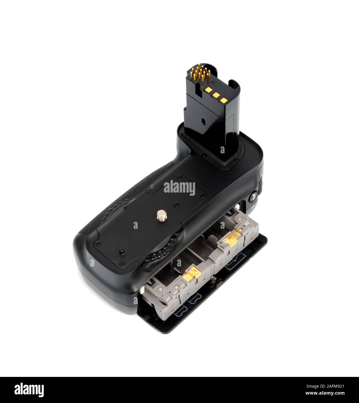 Battery grip for dslr cameras isolated on white background Stock Photo ...