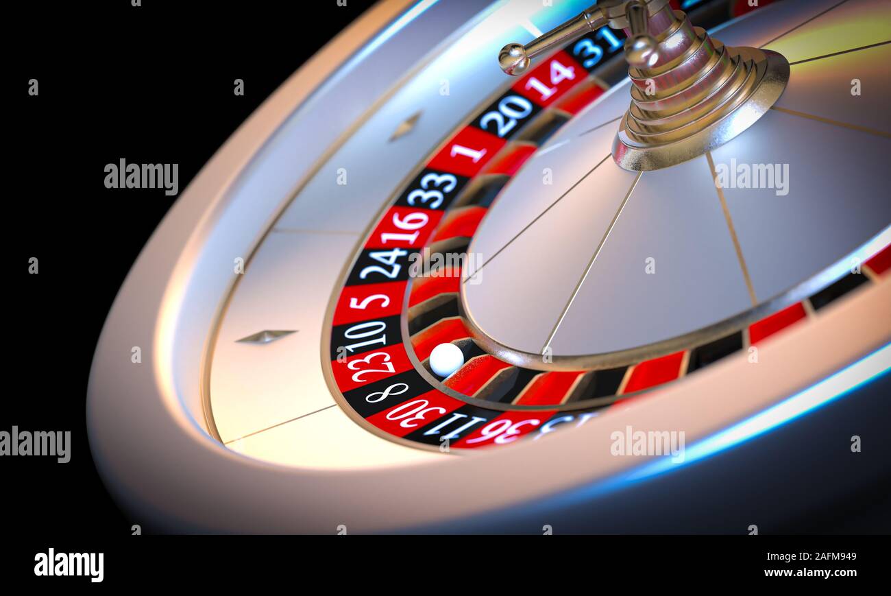 metallic roulette 3d render background on black Stock Photo - Alamy