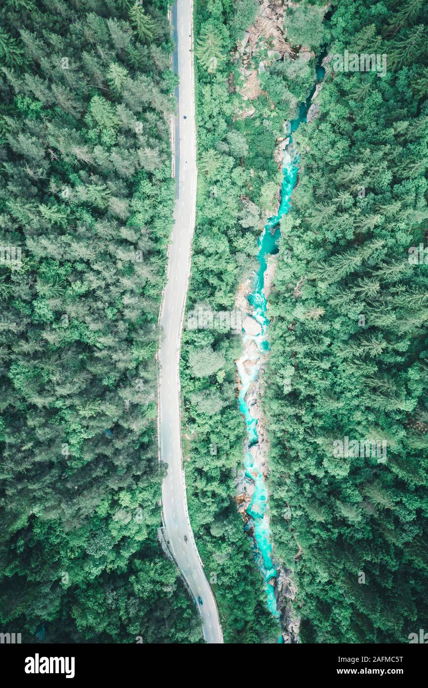 Aerial river winding through deep hi-res stock photography and images ...