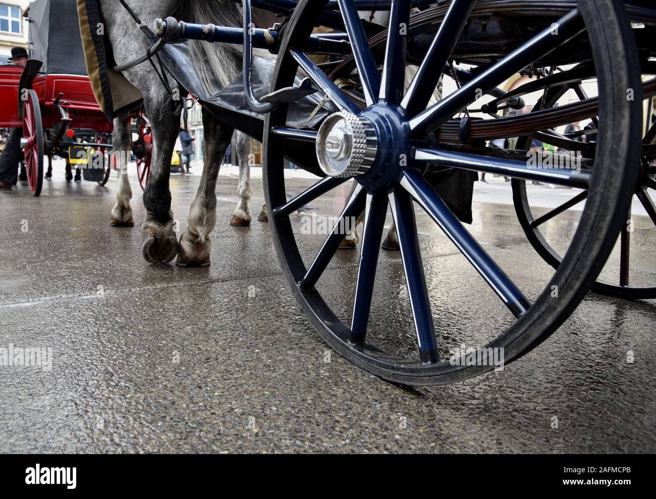 Traditional old fashioned carriage in old town of Vienna Stock Photo ...