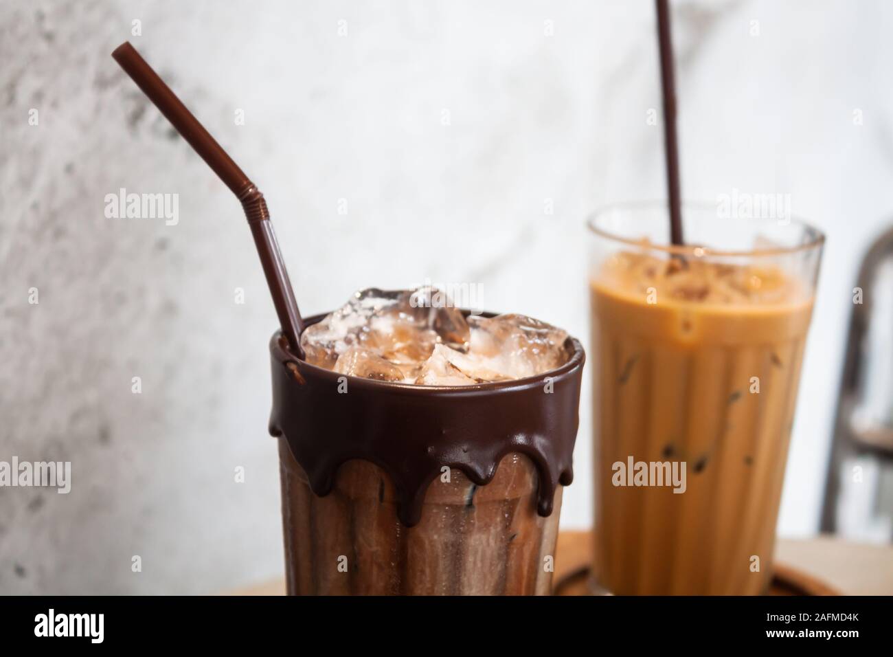 Iced coffee in coffee shop, stock photo Stock Photo - Alamy
