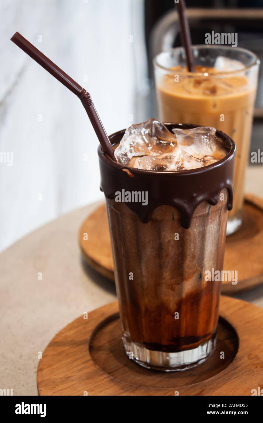 Iced coffee in coffee shop, stock photo Stock Photo - Alamy