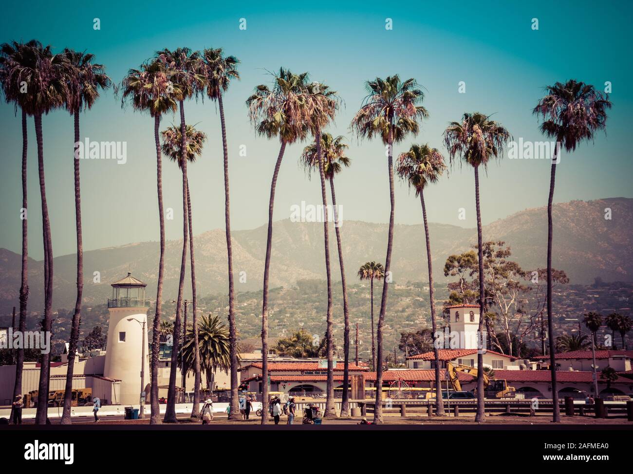 Old Spanish style buildings and a lighthouse, renovated for trendy ...