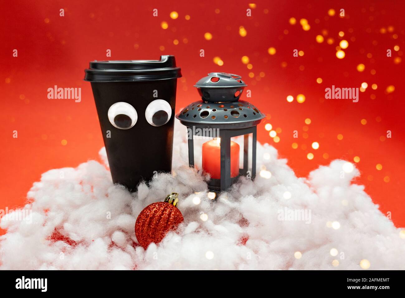 Coffee cup with googly eyes Stock Photo - Alamy