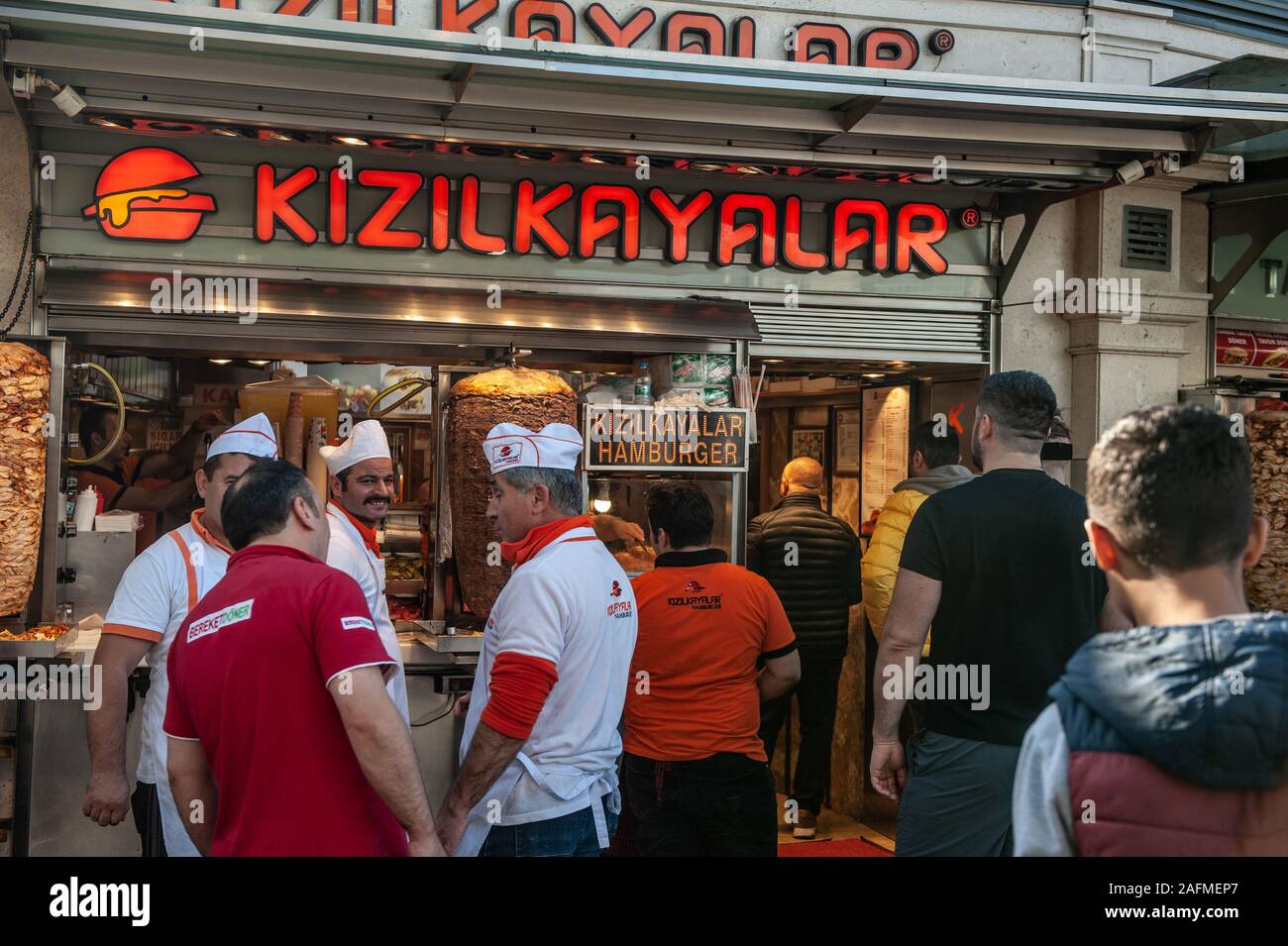 Famous Turkish Kebab stalls at Taksim square at the beginning of ...