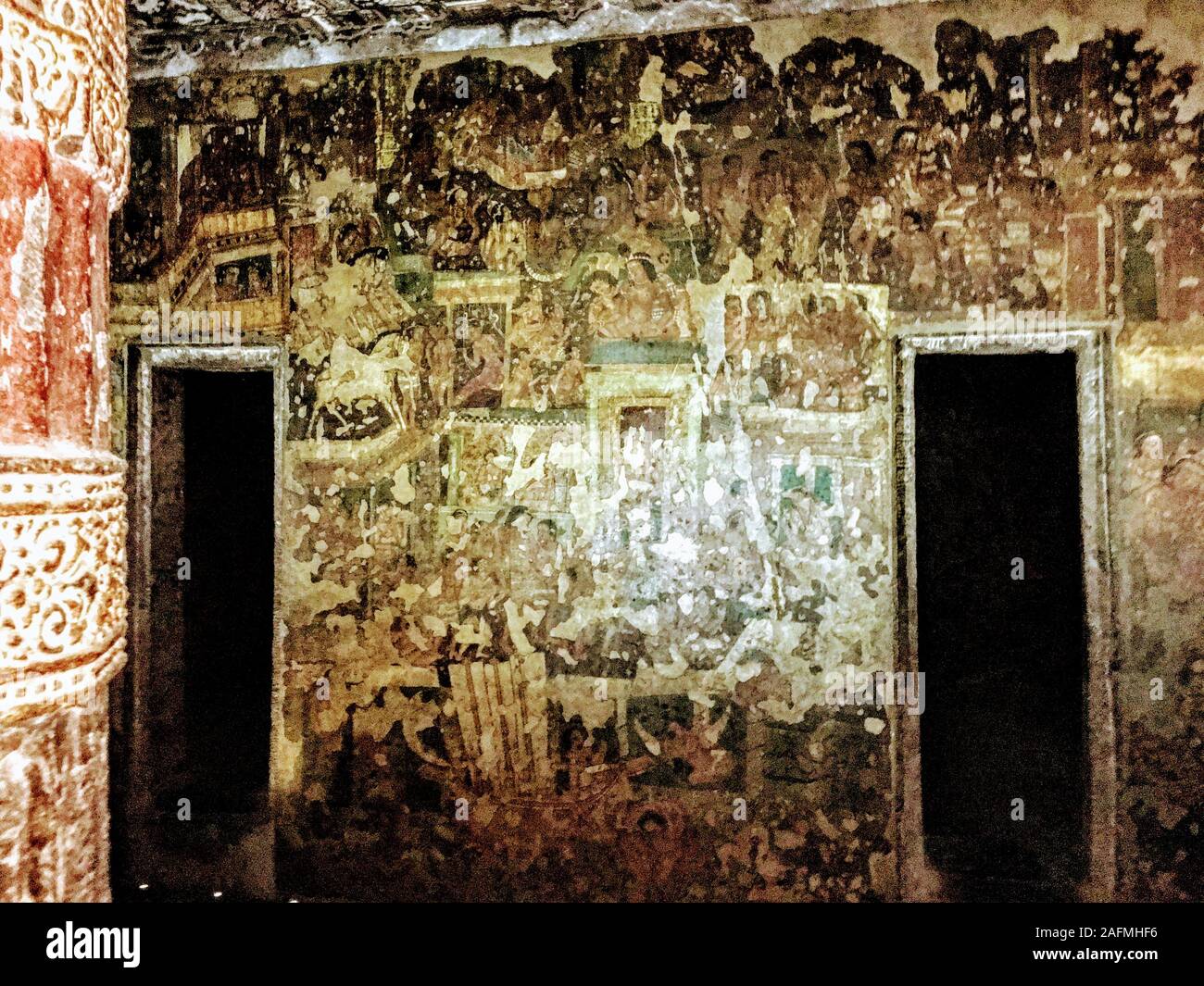 The paintings in the Ajanta caves predominantly narrate the Jataka ...