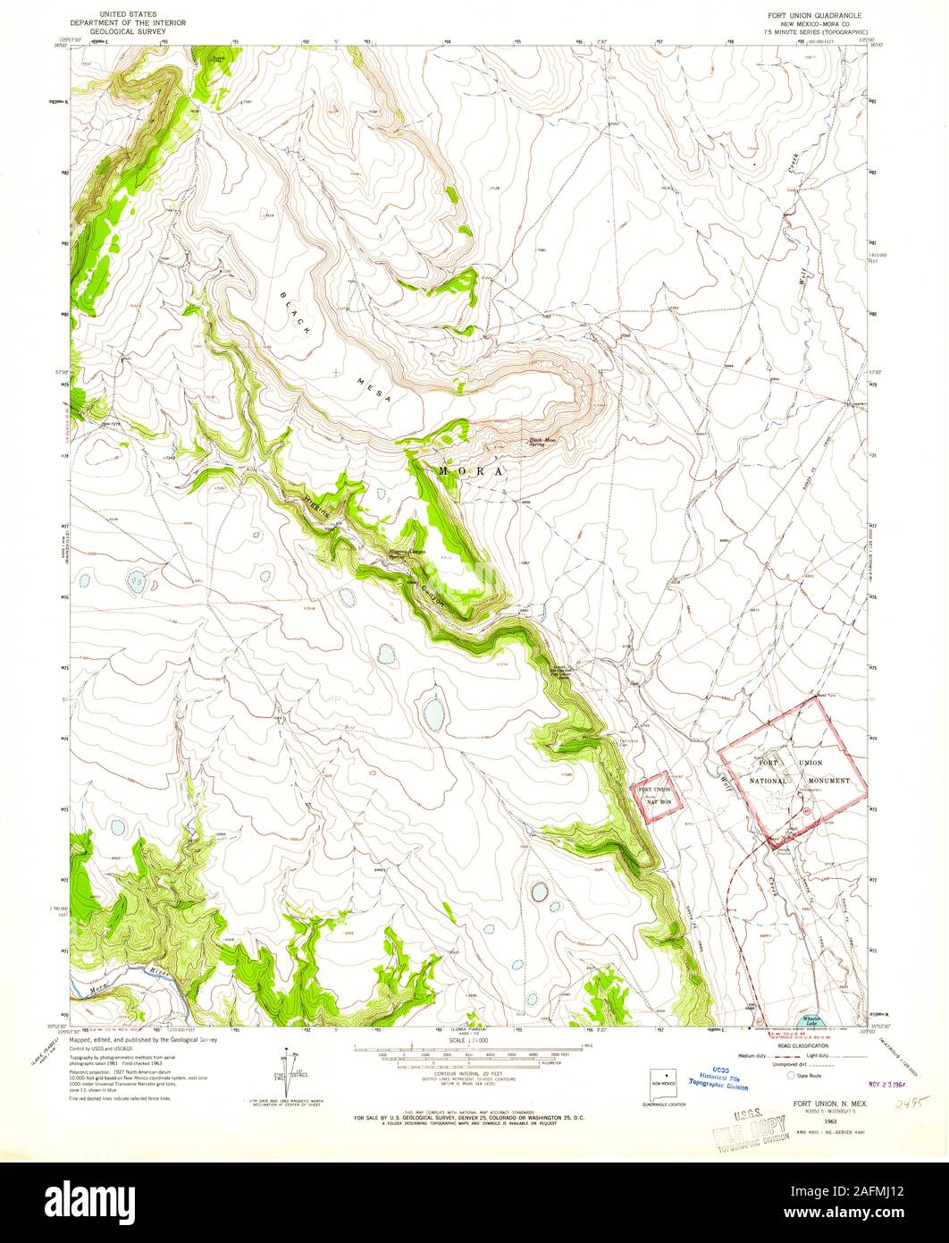 Fort union new mexico map hi-res stock photography and images - Alamy