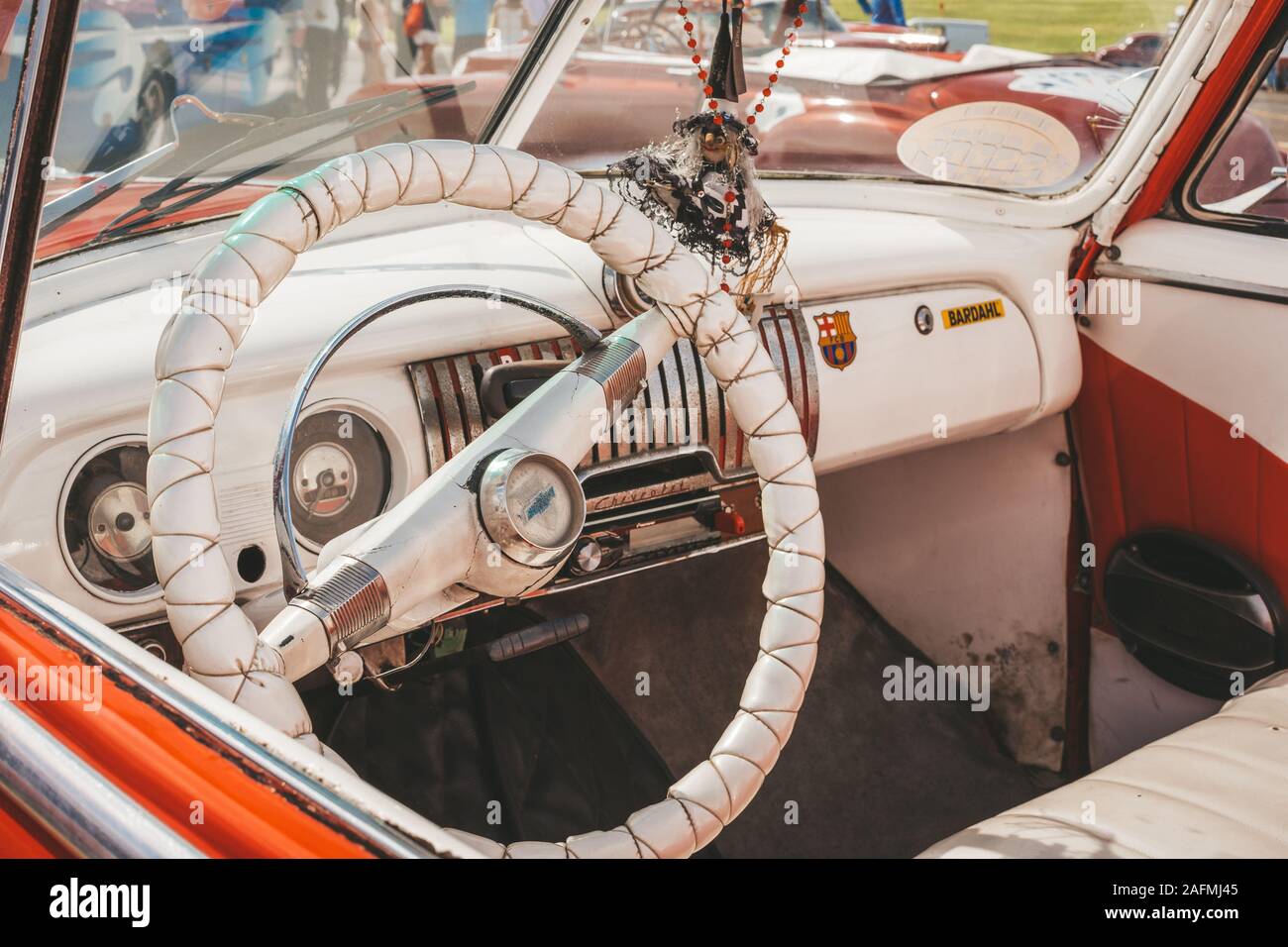 Havana, Cuba - October 18, 2019: Cllassic American Car Interior Stock ...
