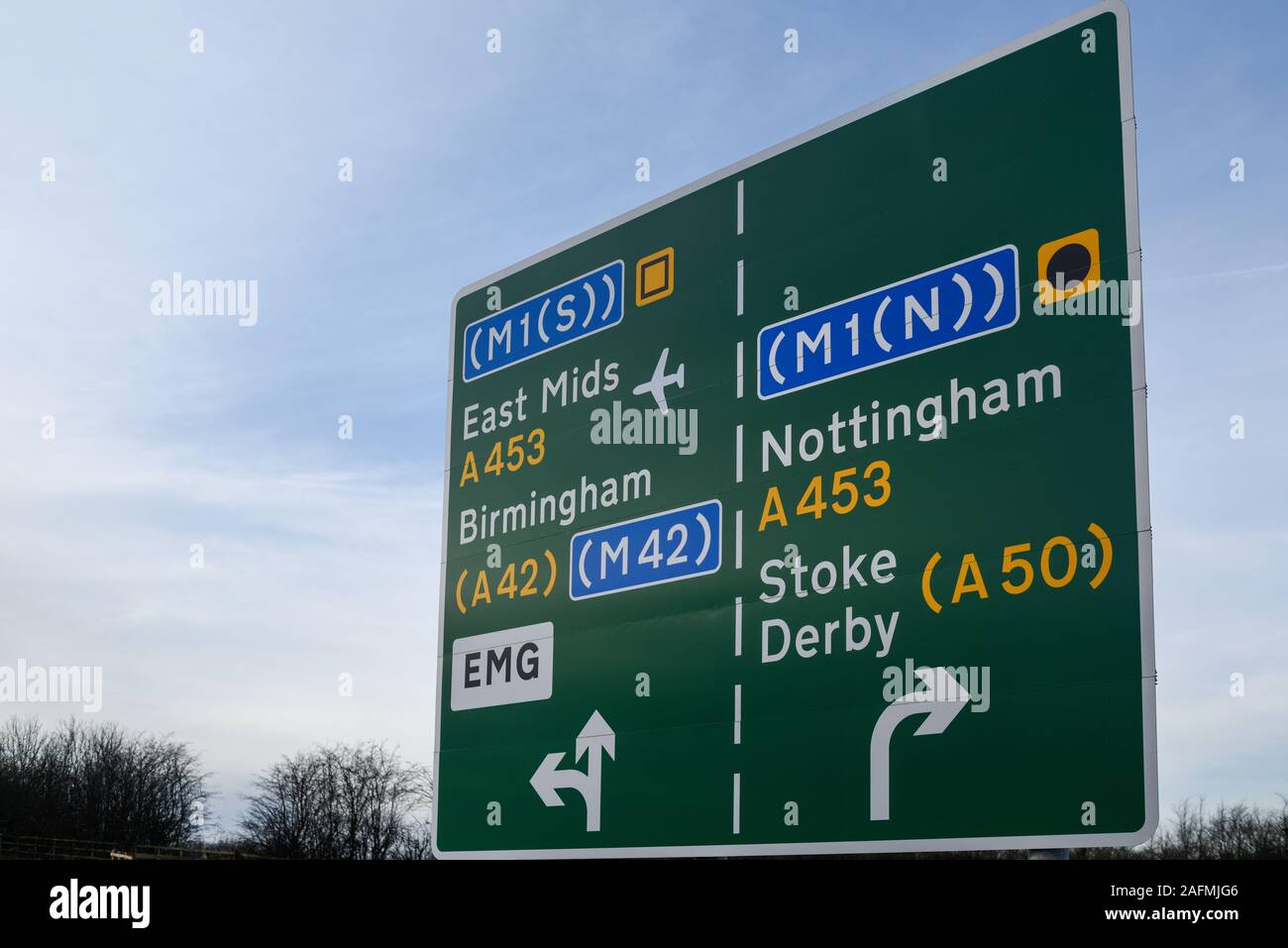 Traffic road signs near/at the new East Midlands Gateway Freight ...