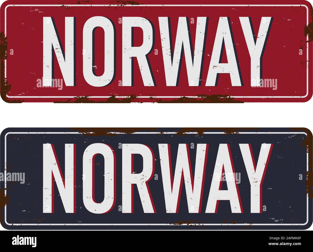 Norway Vintage rusted metal sign tourist attractions Stock Vector Image ...