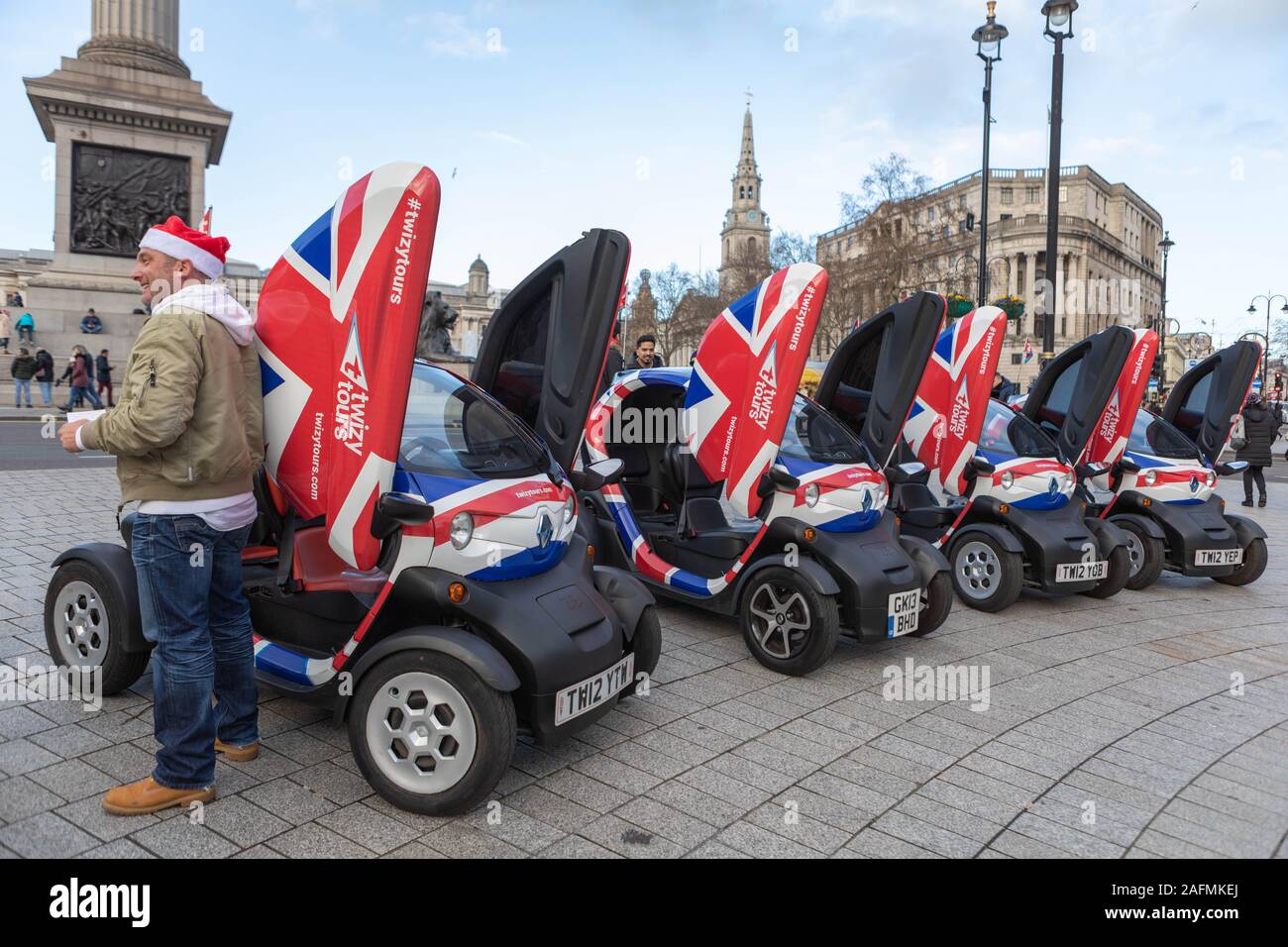Twizy Tour cars at Trafalgar Square, London, UK Stock Photo - Alamy