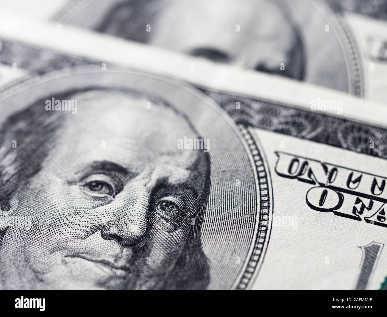 In this photo illustration, a portrait of Benjamin Franklin seen ...