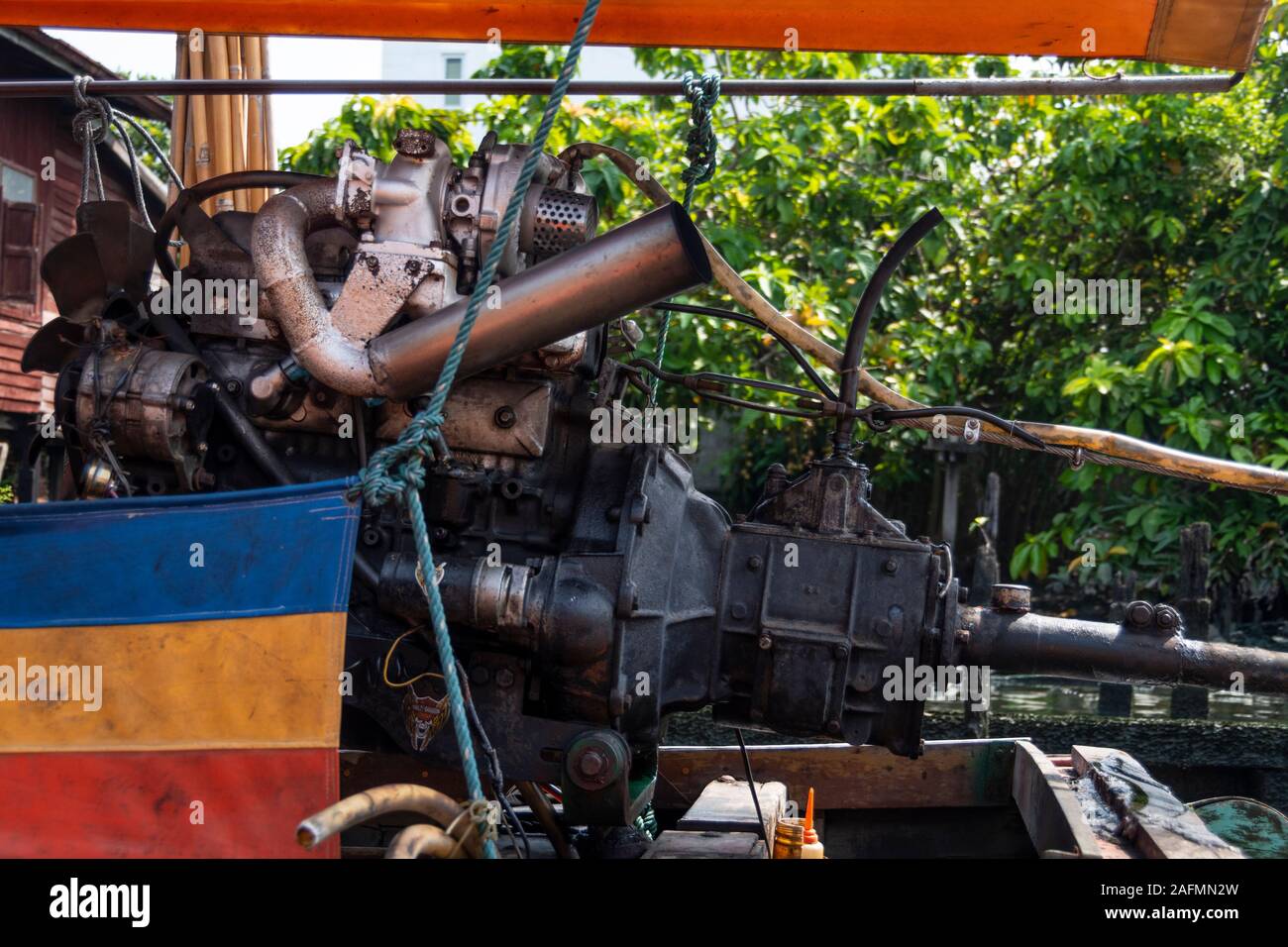 Long-tail boat engine, Bangkok, Thailand Stock Photo - Alamy