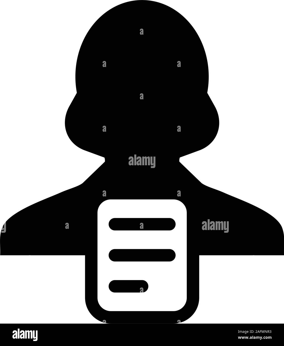 Avatar icon vector female person profile with document symbol in a ...