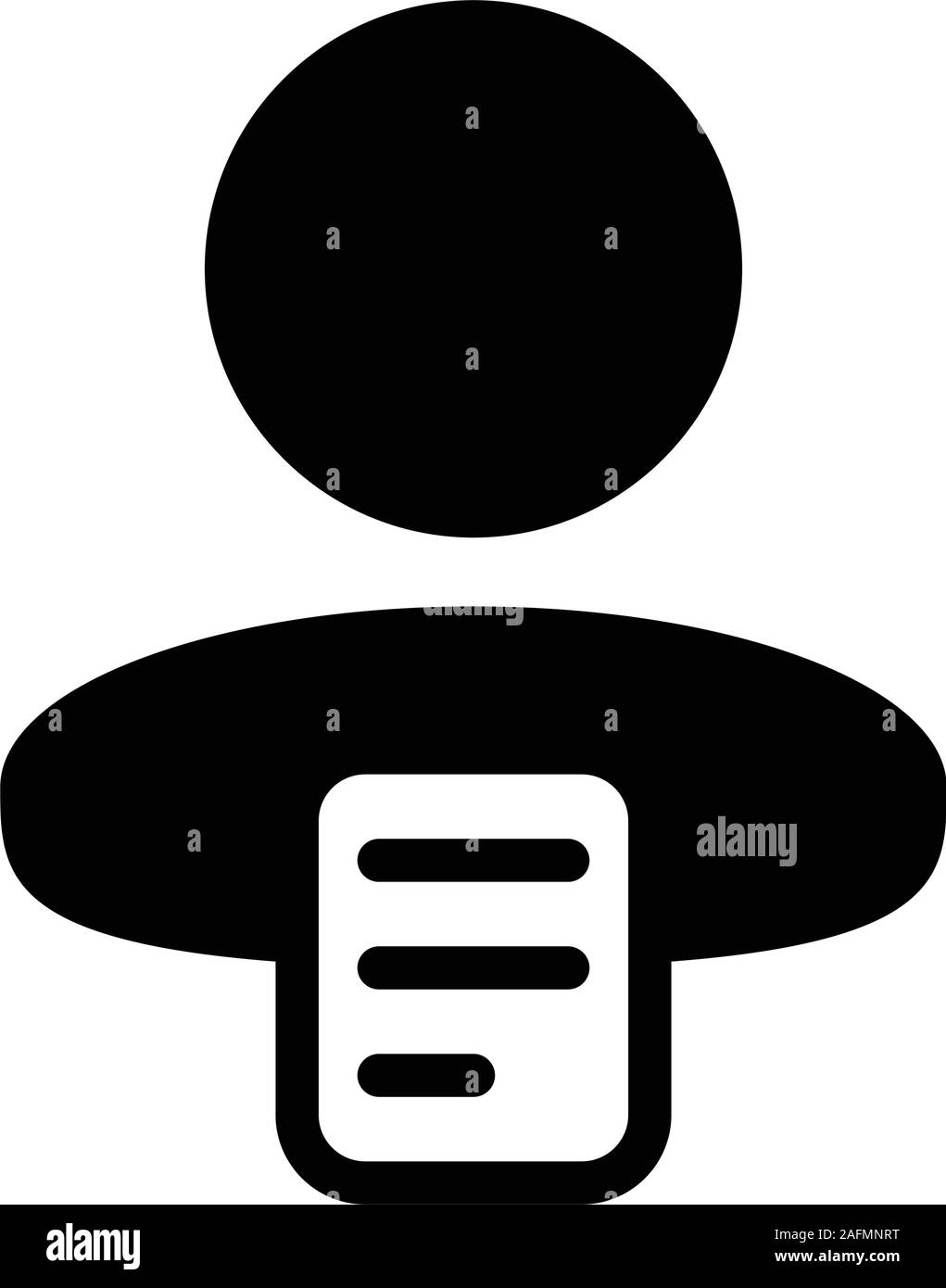 Statement icon vector male person profile avatar with document symbol ...