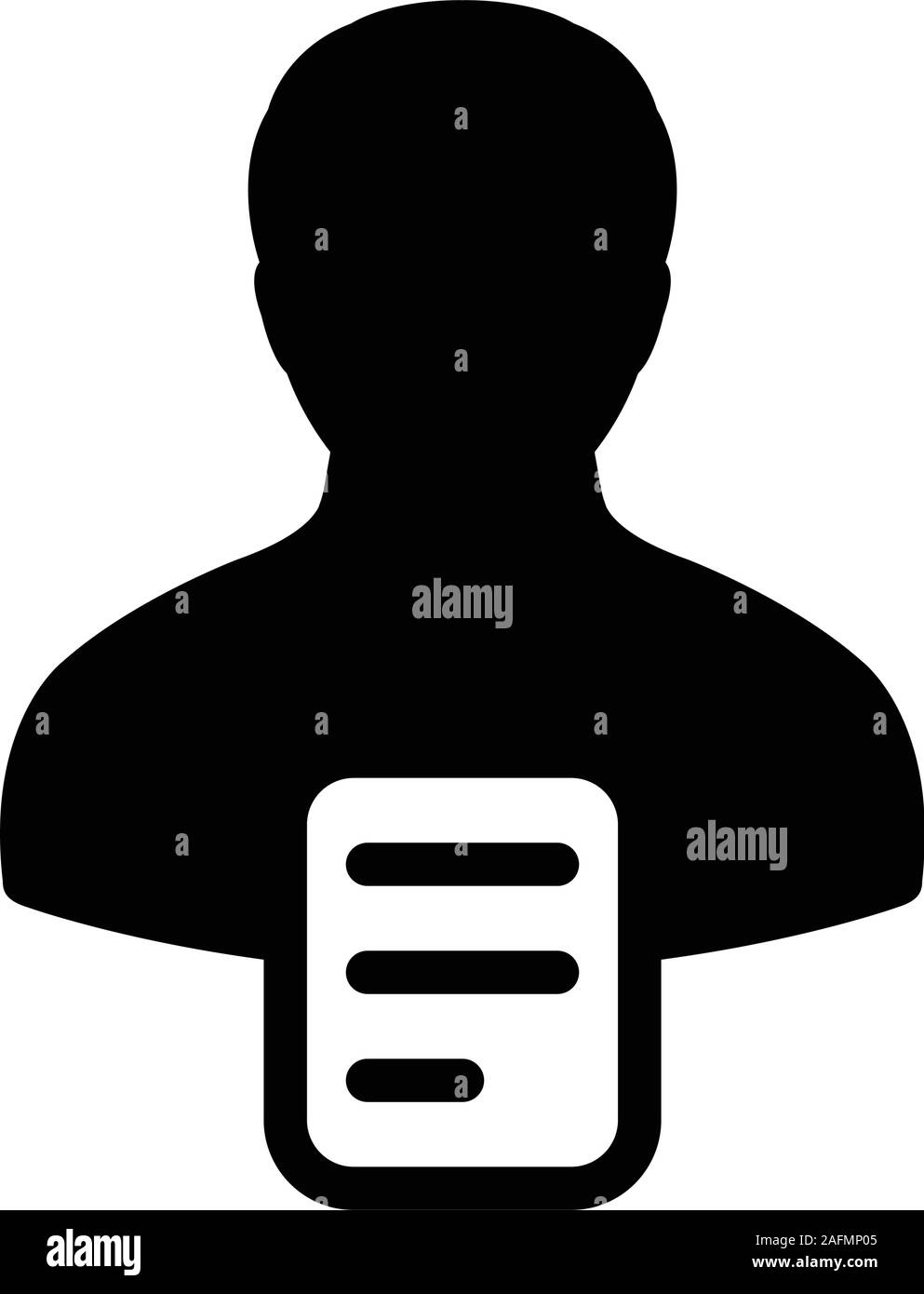 Email icon vector male person profile avatar with document symbol for ...