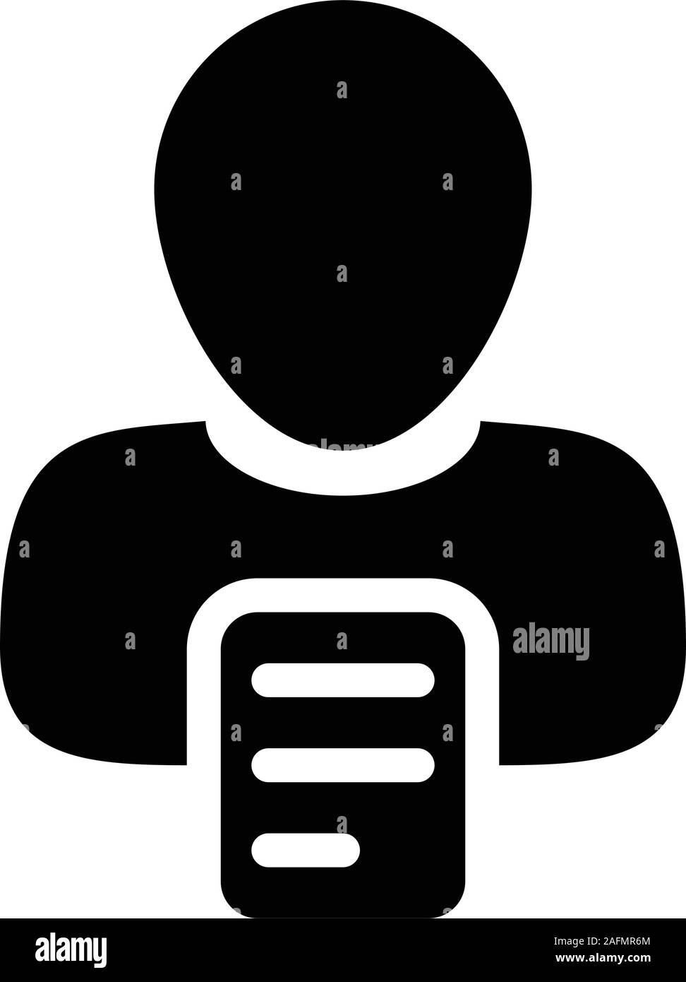 CV icon vector male person profile avatar with document symbol for ...