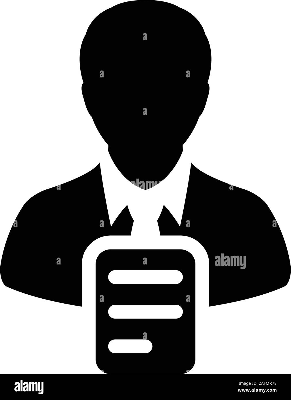 Publication icon vector male person profile avatar with document symbol ...