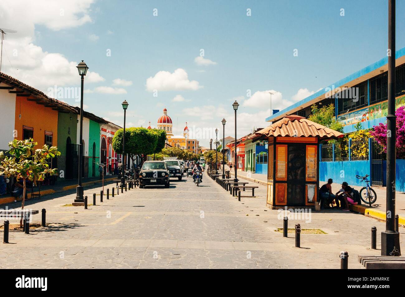 Granada, Nicaragua - January, 2019 One of the oldest colonial city in ...