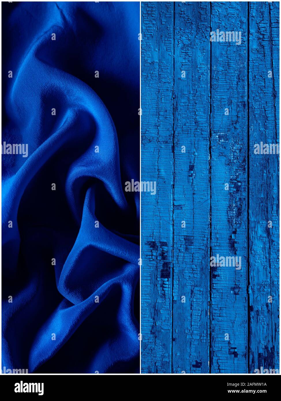 Photo collage made in blue tones with the influence of the theme of the ...