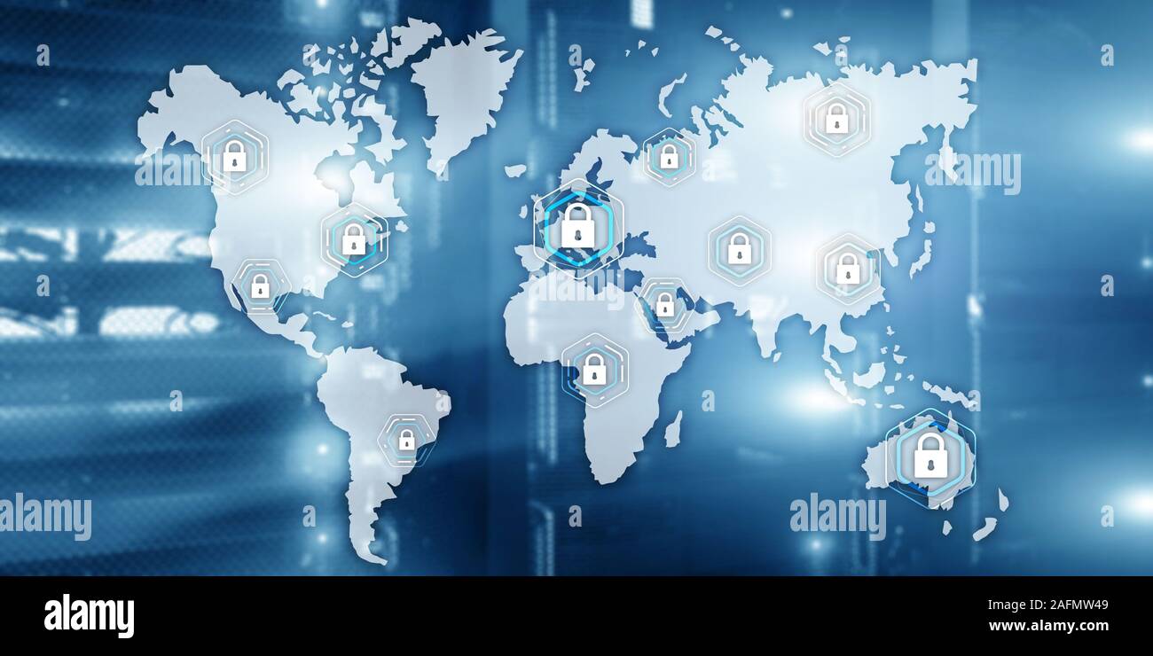 Global cyber security concept communication privacy data protection ...