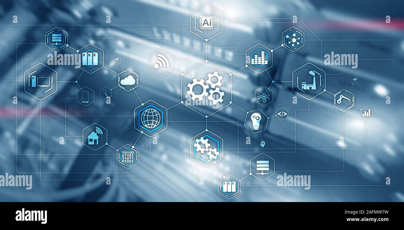 Gears icon business process automation connect Stock Photo - Alamy
