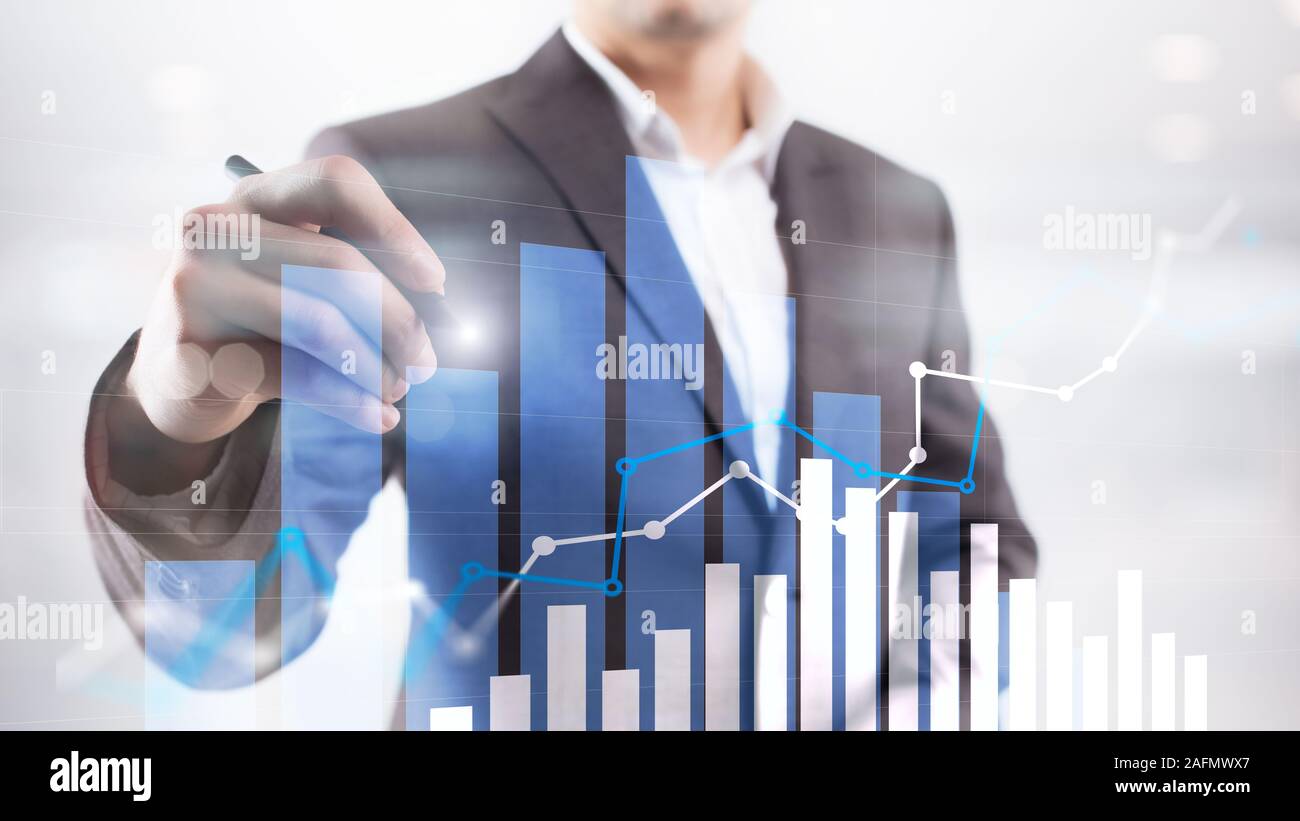 Financial growth graph. Sales increase, marketing strategy concept ...