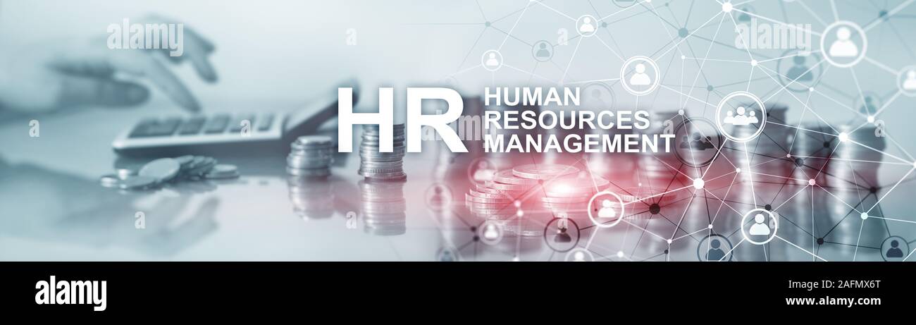 Human resource management. Horizontal mixed media background Stock ...