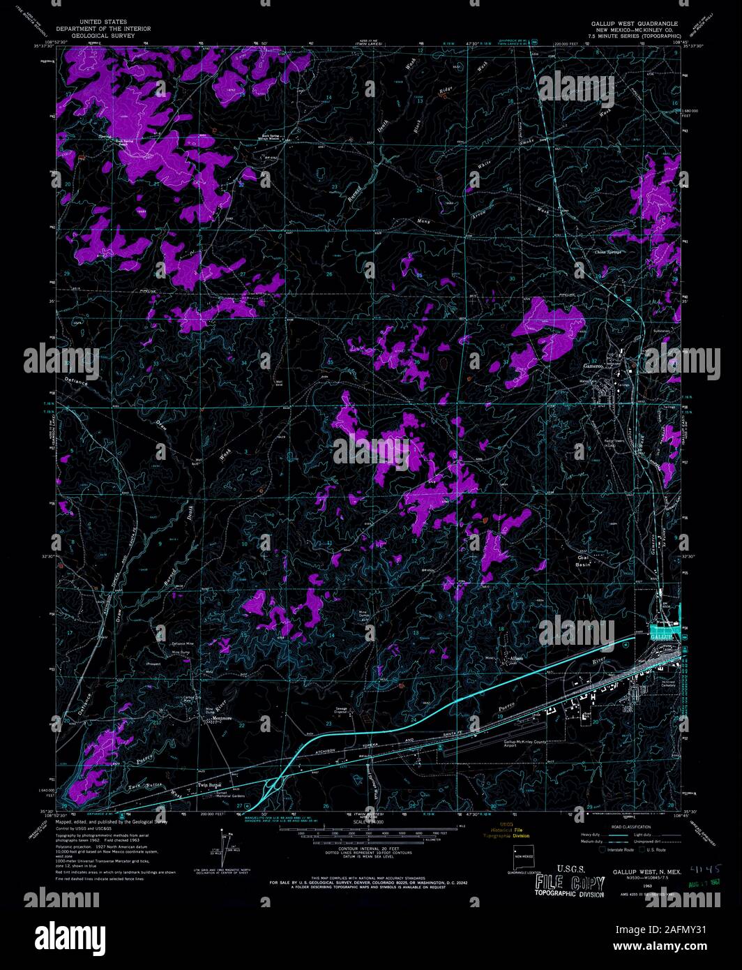 Gallup new mexico map hi-res stock photography and images - Alamy